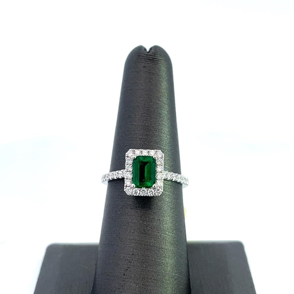 18k Rectangular Emerald and Diamond Ring – Eden Jewelers